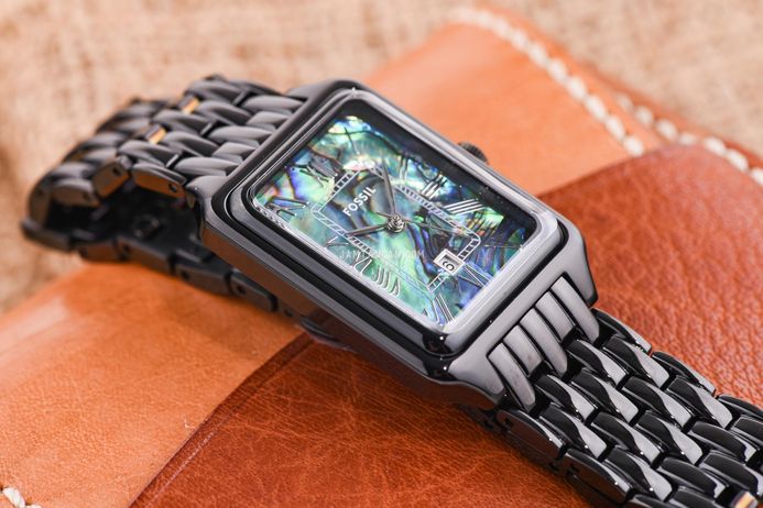 Fossil Raquel ES5340 Ladies Dual Tone Dial Black Stainless Steel Strap ...