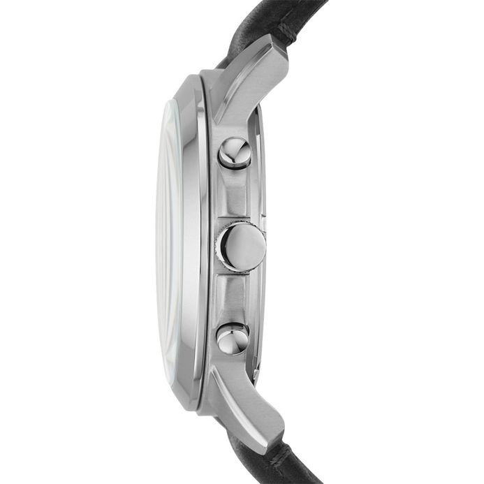 Fossil Grant FS4812 Chronograph Black Dial Black Leather Strap ...