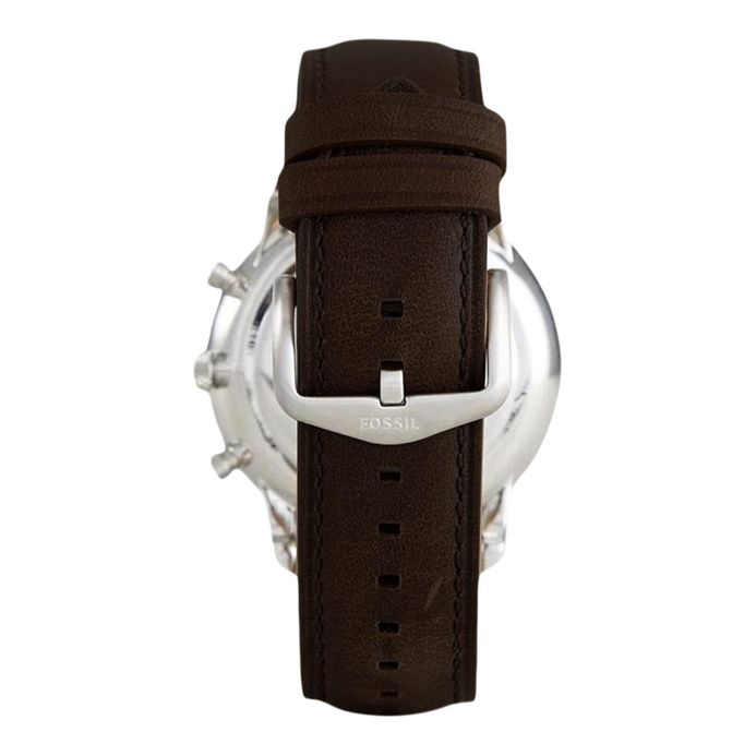 Fossil Neutra FS5380 Chronograph Men Beige Dial Brown Leather Strap ...