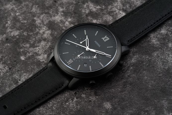 Fossil Neutra FS5503 Chronograph Black Dial Black Leather Strap ...