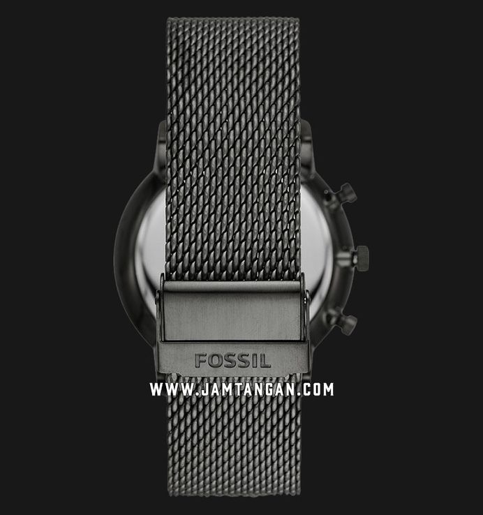 Fossil Neutra FS5699 Chronograph Men Black Dial Gunmetal Mesh Strap ...