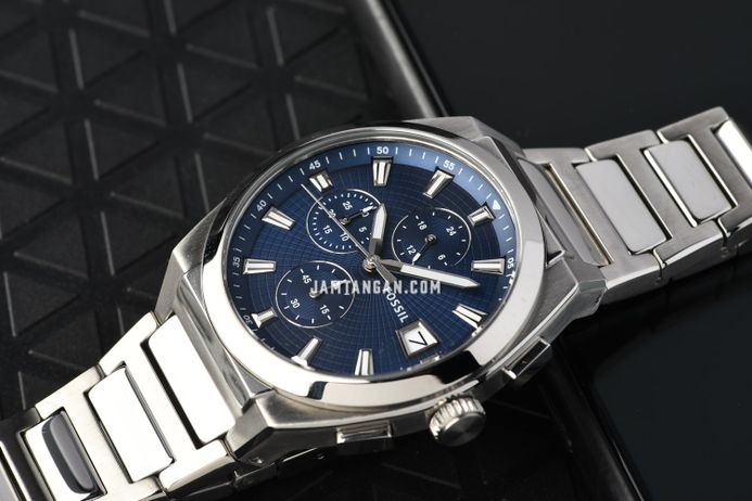 Fossil Everett FS5795 Chronograph Blue Dial Stainless Steel Strap ...