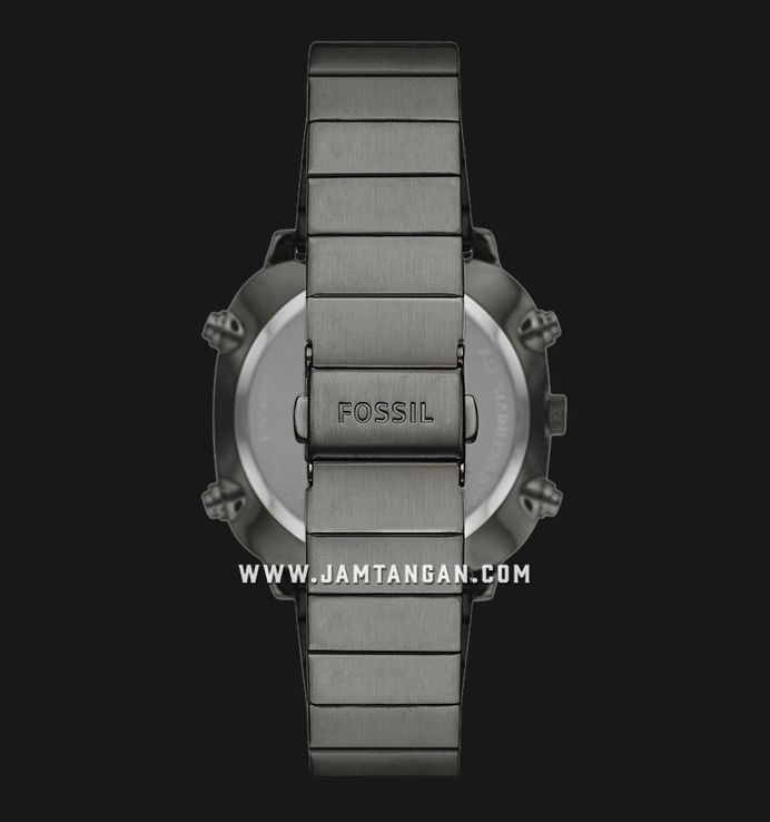 Fossil Retro FS5892 Men Digital Analog Dial Smoke Stainless Steel Strap ...