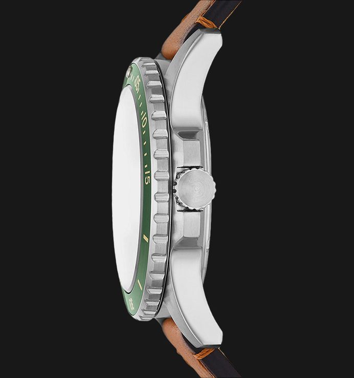 Fossil Blue FS5946 Men Green Dial Tan Eco Leather Strap | JAMTANGAN.COM