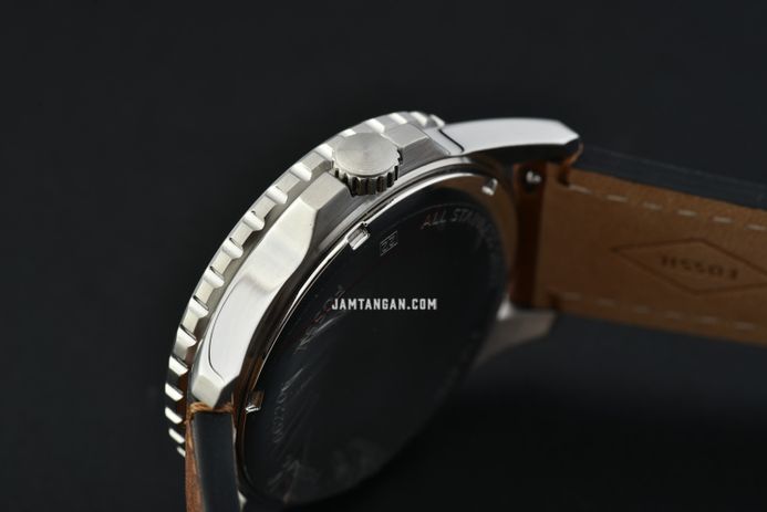 Fossil Blue FS5946 Men Green Dial Tan Eco Leather Strap | JAMTANGAN.COM