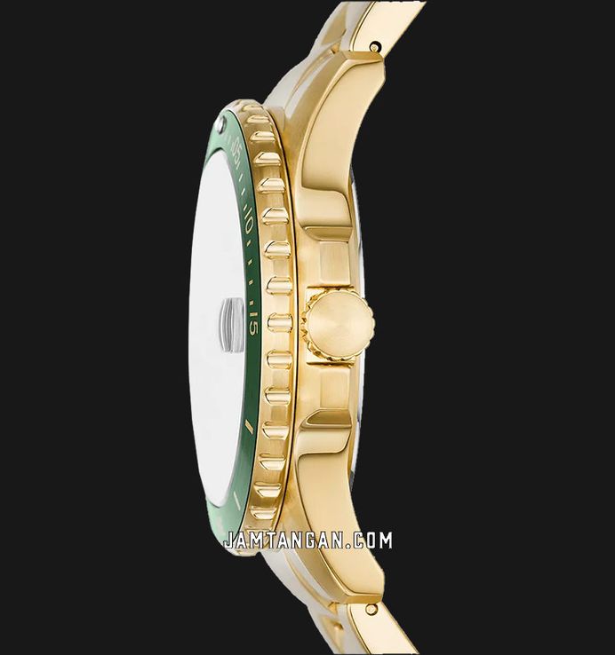 Fossil Blue Dive FS6030 Men Green Dial Gold Stainless Steel Strap ...