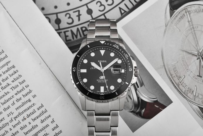 Fossil Blue Dive FS6032 Men Black Dial Stainless Steel Strap ...