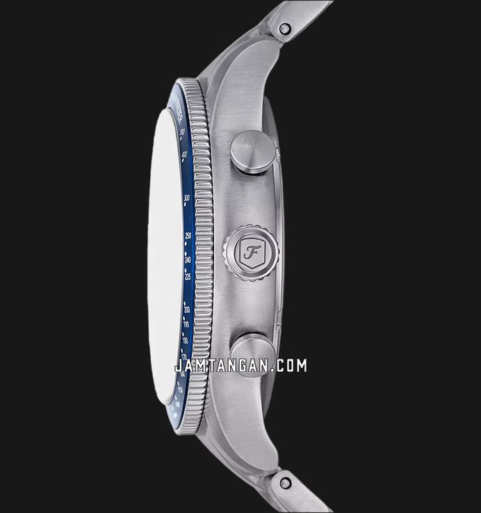 Fossil Sport Tourer FS6047 Men Chronograph Blue Dial Stainless Steel ...