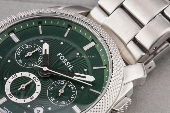 Fossil Machine FS6079 Chronograph Green Dial Stainless Steel Strap ...