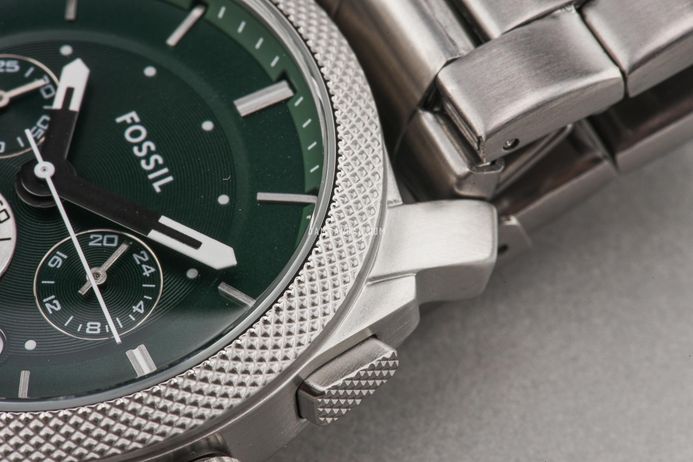 Fossil Machine FS6079 Chronograph Green Dial Stainless Steel Strap ...