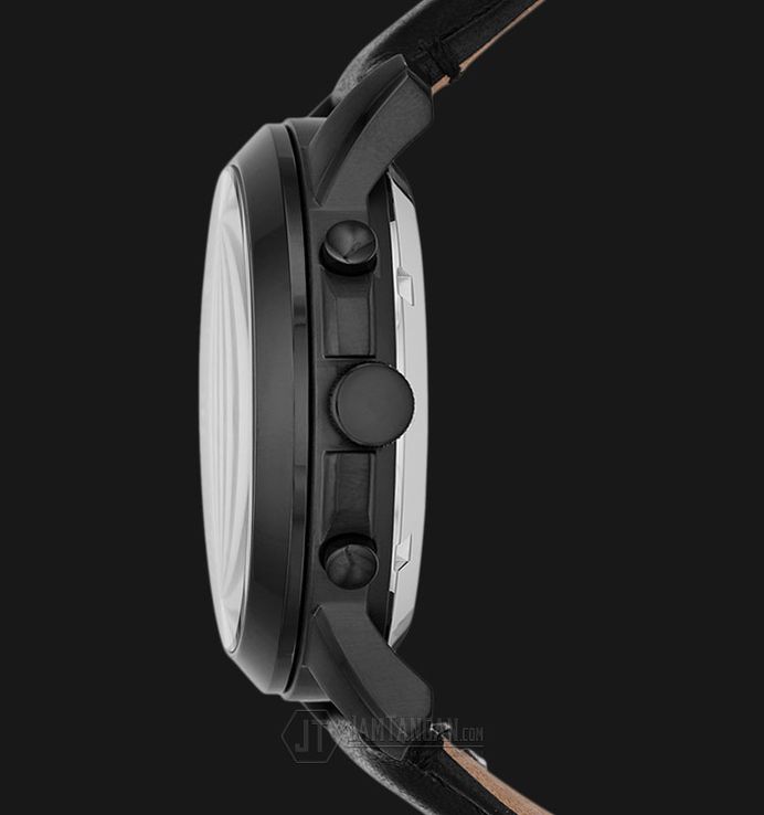 Fossil ME3028 Grant Black Skeletal Dial Black Leather Strap Watch ...