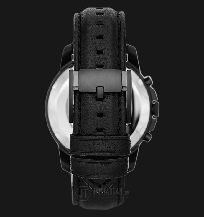 Fossil ME3028 Grant Black Skeletal Dial Black Leather Strap Watch ...