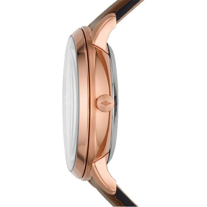 Fossil Neutra ME3195 Automatic Skeleton Dial Brown Leather Strap ...