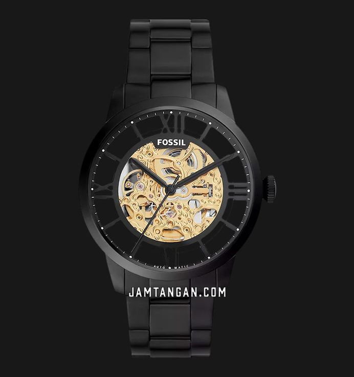 Fossil Townsman ME3197 Automatic Skeleton Dial Black Stainless Steel ...