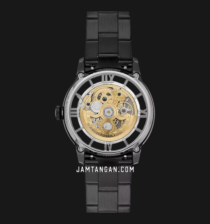 Fossil Townsman ME3197 Automatic Skeleton Dial Black Stainless Steel ...