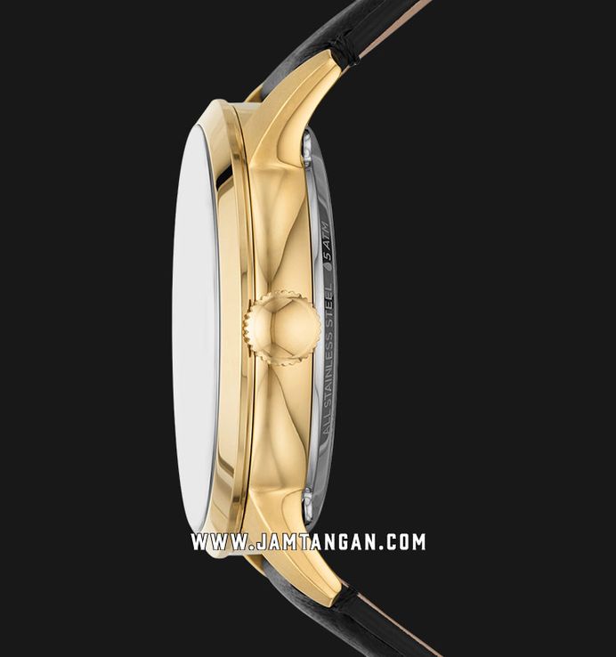 Fossil Townsman ME3210 Automatic Skeleton Dial Black Leather Strap ...