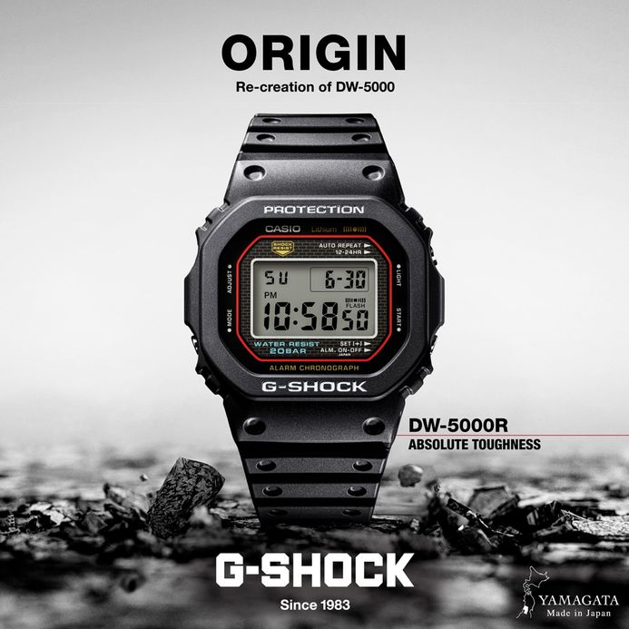 Casio G-Shock DW-5000R-1A DW-5000R-1ADR First Generation Reissue Model ...