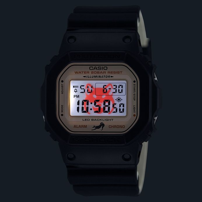 Casio G-Shock DW-5600SHB-1 DW-5600SHB-1JR Shiba Inu Digital Dial Black ...