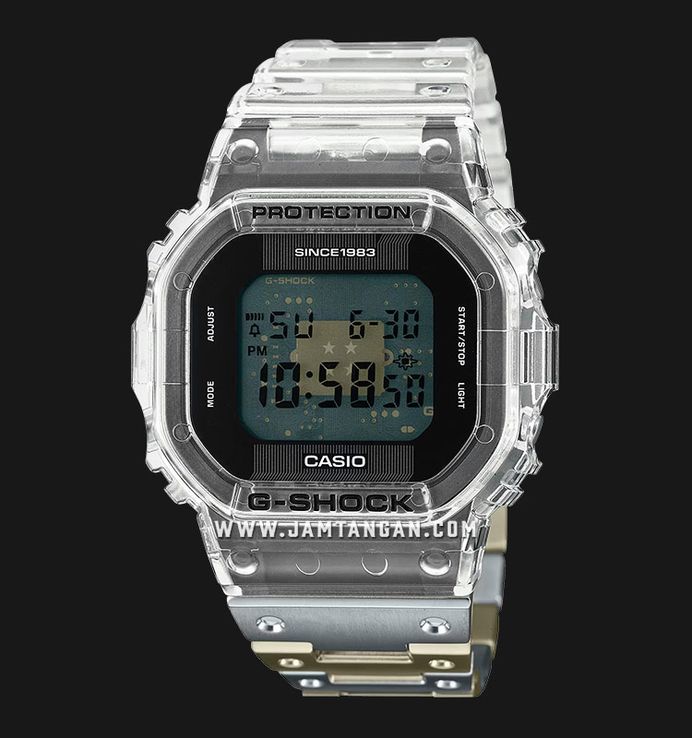 Casio G-Shock DWE-5640RX-7 DWE-5640RX-7DR 40th Anniversary Clear Remix Digital Dial St. Steel ...