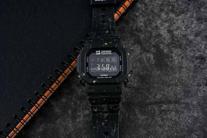 Casio G-Shock G-5600SRF-1 G-5600SRF-1DR Surfrider Foundation Tough Solar Digital Dial Black ...