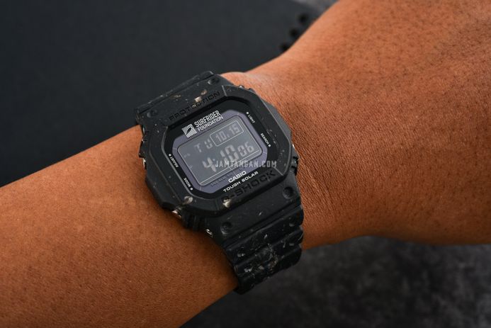 Casio G-Shock G-5600SRF-1 G-5600SRF-1DR Surfrider Foundation Tough Solar Digital Dial Black ...