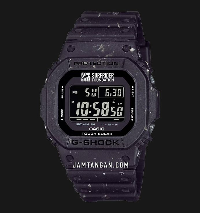Casio G-Shock G-5600SRF-1 G-5600SRF-1JR Surfrider Foundation Tough Solar Digital Dial Black ...