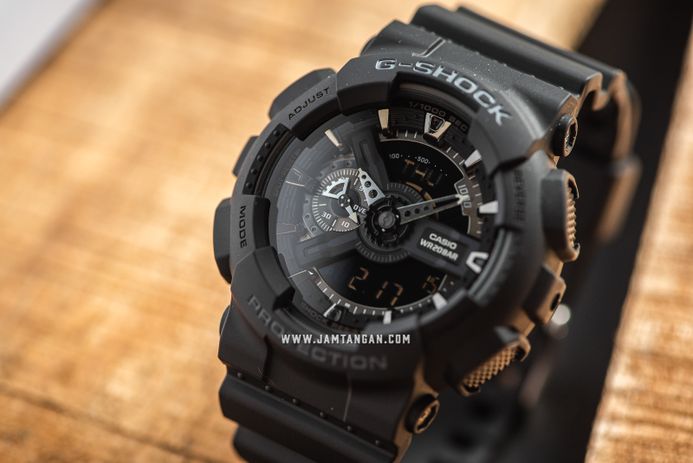 Casio G-Shock GA-110-1B GA-110-1BDR Analog Digital Dial Dial Black Resin Band | JAMTANGAN.COM