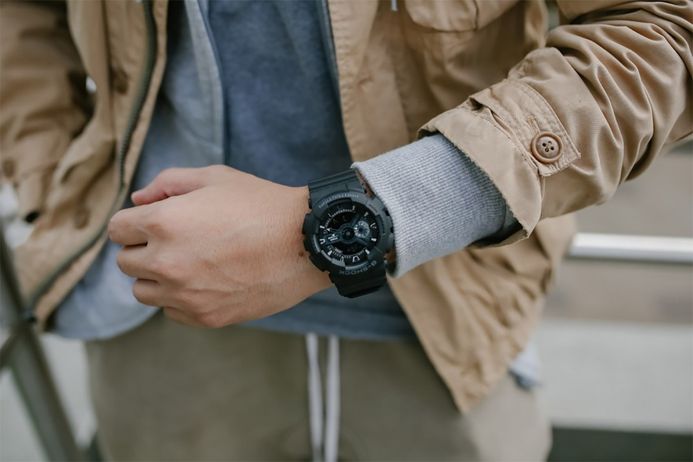 Casio G-Shock GA-110-1B GA-110-1BJF Men Black Digital Analog Dial Black Resin Band (JDM ...