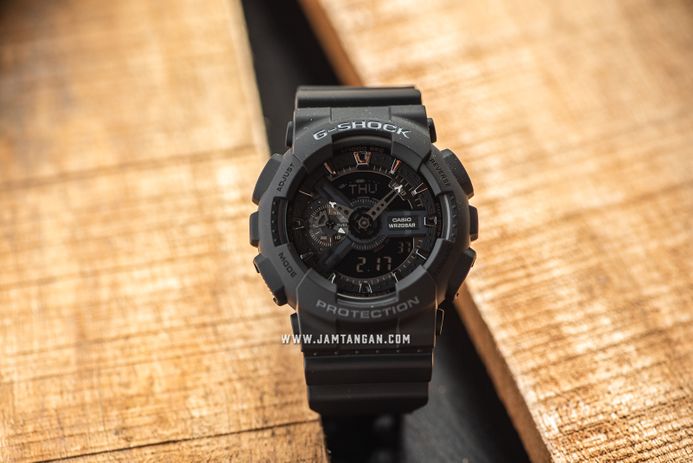 Casio G-Shock GA-110-1B GA-110-1BJF Men Black Digital Analog Dial Black Resin Band (JDM ...