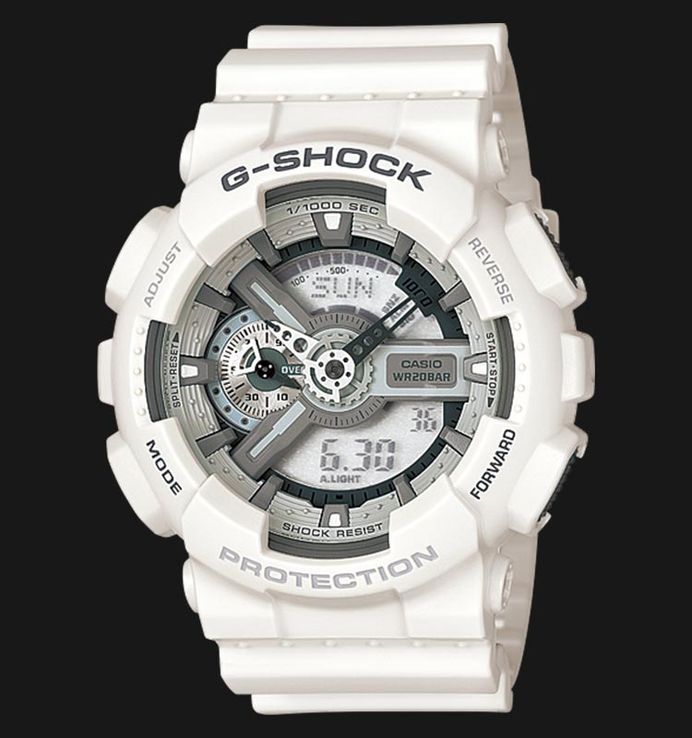 Casio G-Shock GA-110C-7A GA-110C-7ADR Digital Analog Dial White Resin ...