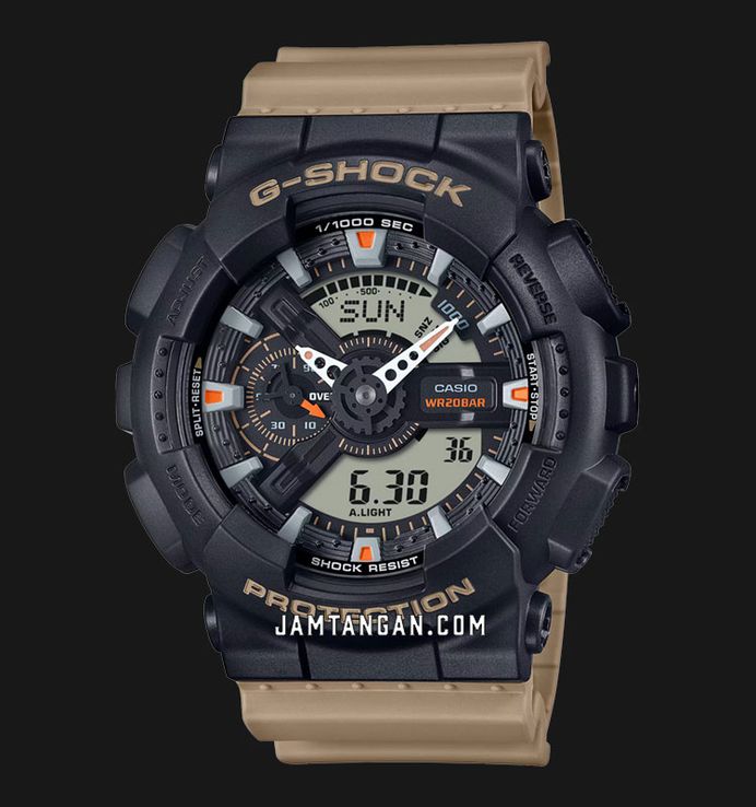 Casio G-Shock GA-110TU-1A5 GA-110TU-1A5DR Two Tone Utility Color Digital Analog Dial Sand Khaki ...
