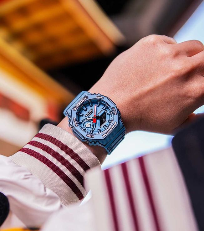 Casio G-Shock GA-2100MNG-2A GA-2100MNG-2ADR CasiOak Manga Theme Series Digital Analog Blue Dial ...