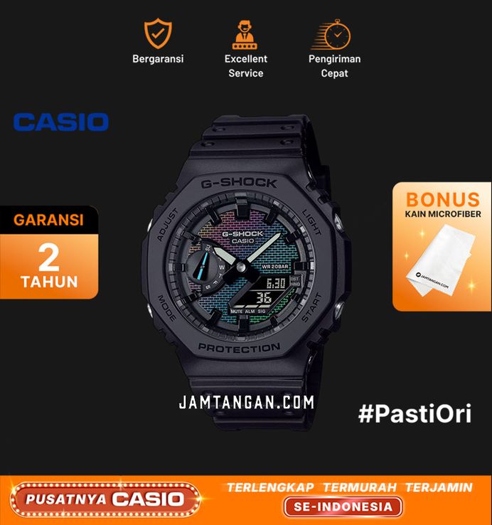 Casio G-Shock GA-2100RW-1A GA-2100RW-1ADR CasiOak Rainbow Brick Wall ...