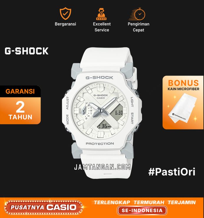 Casio G-Shock GA-2300-7A GA-2300-7ADR Digital Analog Dial White Resin ...