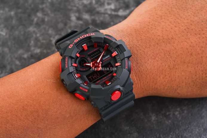 Casio G-Shock GA-700BNR-1ADR Ignite Red Digital Analog Dial Black Resin ...