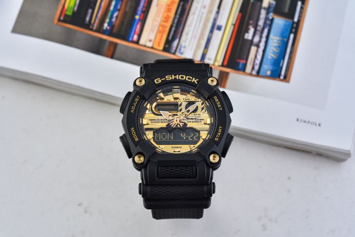 Casio G-Shock GA-900AG-1ADR Garish Gold Digital Analog Dial Black Resin ...