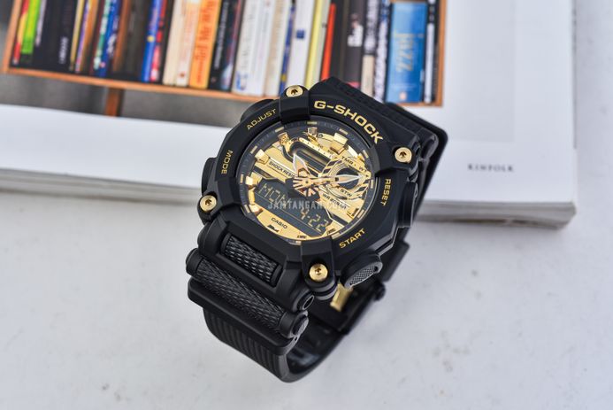 Casio G-Shock GA-900AG-1ADR Garish Gold Digital Analog Dial Black Resin ...