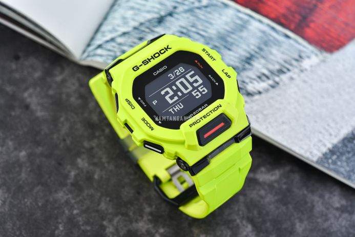 Casio G-Shock GBD-200-9 GBD-200-9DR G-Squad Men Black Digital Dial Green Lime Resin Band ...