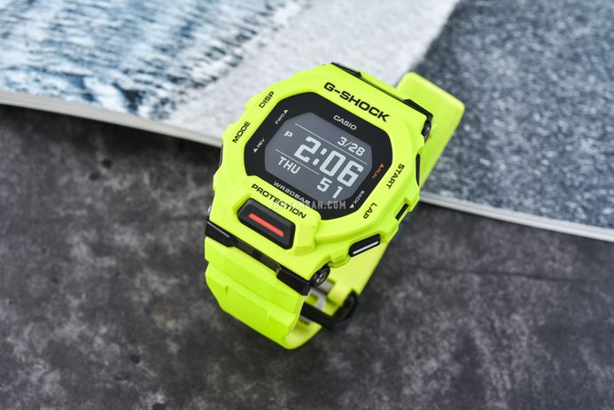 Casio G-Shock GBD-200-9 GBD-200-9DR G-Squad Men Black Digital Dial Green Lime Resin Band ...