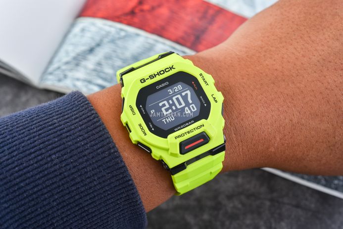 Casio G-Shock GBD-200-9 GBD-200-9DR G-Squad Men Black Digital Dial Green Lime Resin Band ...