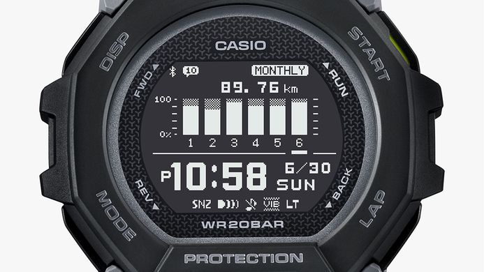 Casio G-Shock GBD-300-1 GBD-300-1DR G-Squad Black Digital Dial Black ...