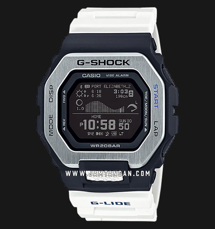 Casio G-Shock G-Lide GBX-100-7 GBX-100-7JF Men Black Digital Dial White ...