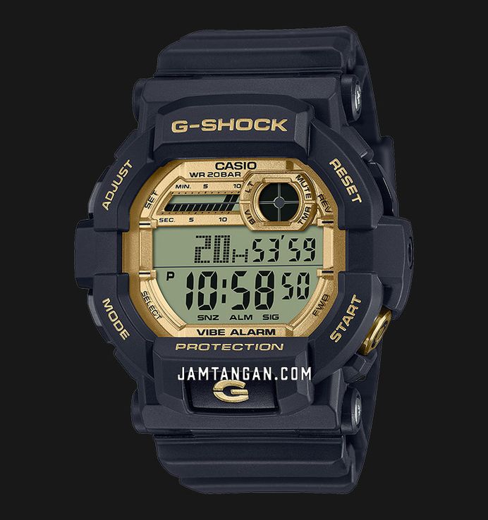 Casio G-Shock GD-350GB-1 GD-350GB-1DR Men 10th Anniversary With Black And Gold Digital Dial ...