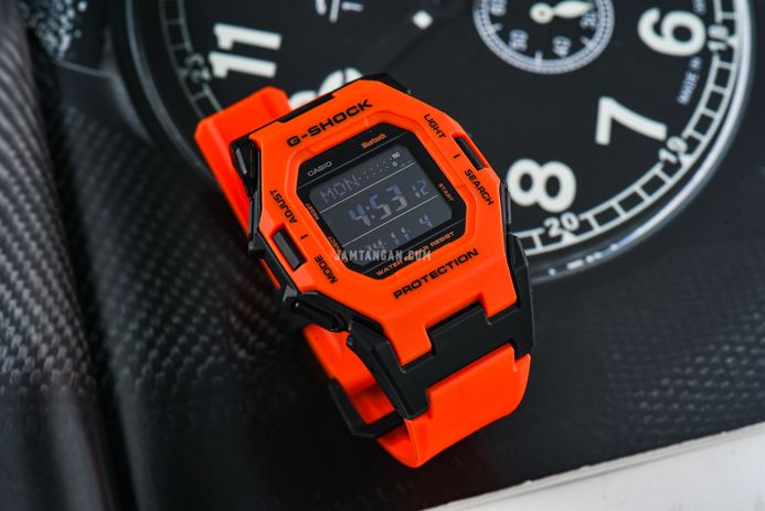 Casio G-Shock GD-B500FL-4 GD-B500FL-4DR Function Logo Series Digital Dial Emergency Orange Resin ...