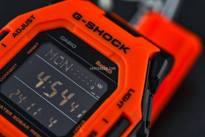 Casio G-Shock GD-B500FL-4 GD-B500FL-4DR Function Logo Series Digital Dial Emergency Orange Resin ...