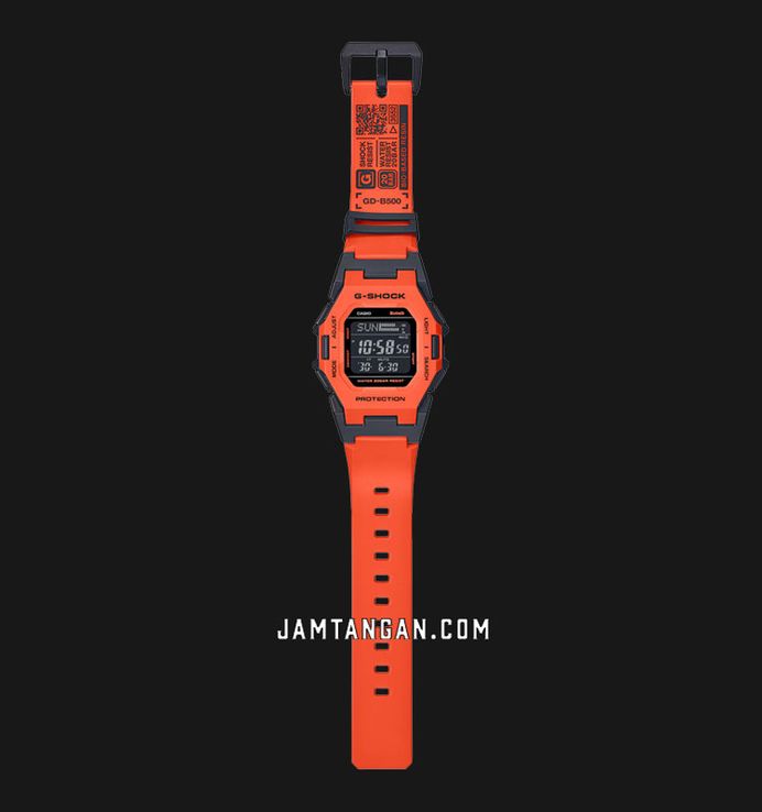 Casio G-Shock GD-B500FL-4 GD-B500FL-4JF Function Logo Series Digital Dial Emergency Orange Resin ...