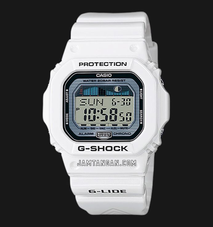 Casio G-Shock G-Lide GLX-5600-7 GLX-5600-7JF Digital Dial White Resin ...