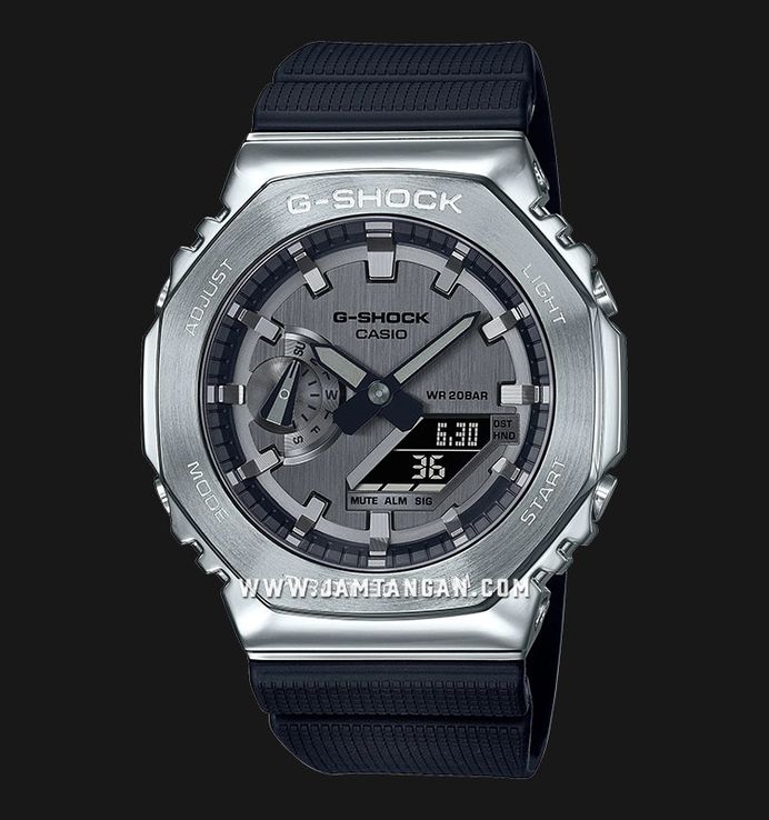 Casio G-Shock GM-2100-1A GM-2100-1ADR CasiOak Metal Covered Grey Analog ...