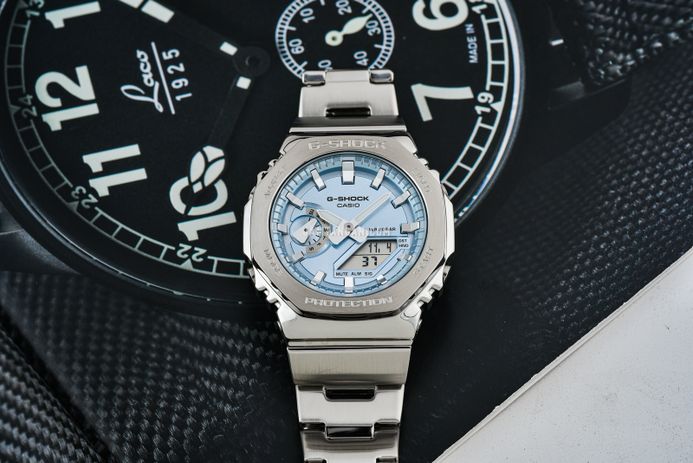 Casio G-Shock GM-2110D-2A GM-2110D-2ADR G-Steel CasiOak Sky Blue Dial ...