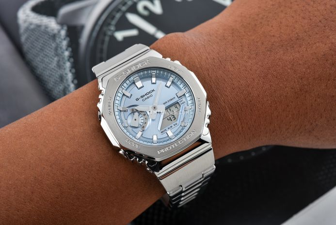 Casio G-Shock GM-2110D-2A GM-2110D-2AJF G-Steel CasiOak Sky Blue Dial ...